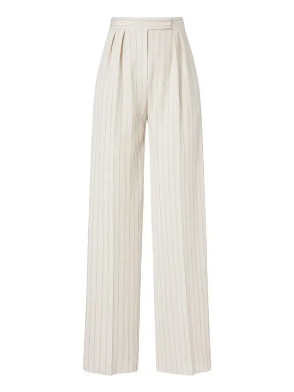 Max Mara Osso Striped Wide-leg Pants - White