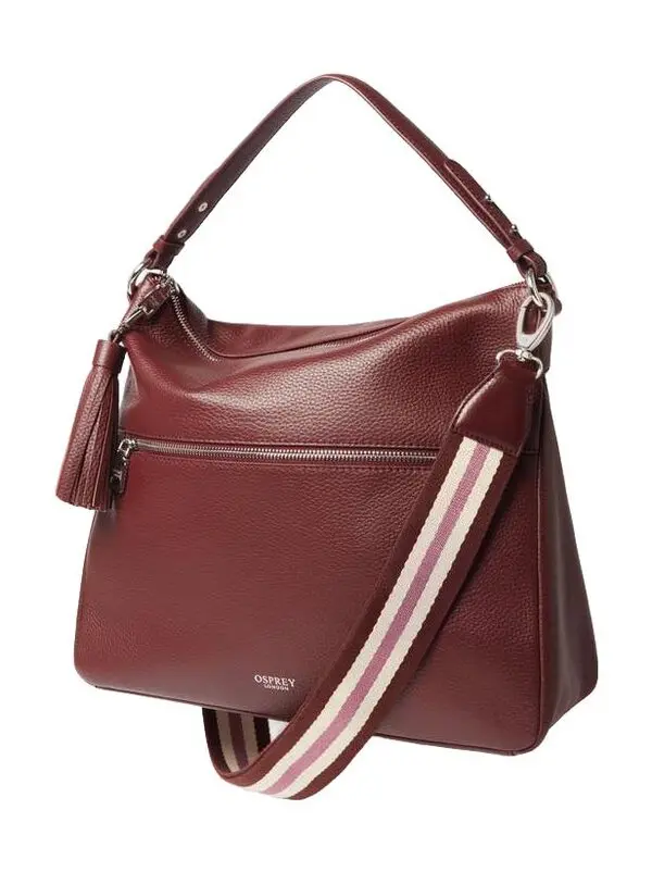 OSPREY LONDON Leather Hobo Bag - Merlot