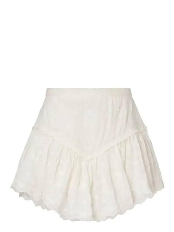 Isabel Marant Zoelia Embroidered Cotton And Silk Shorts - White