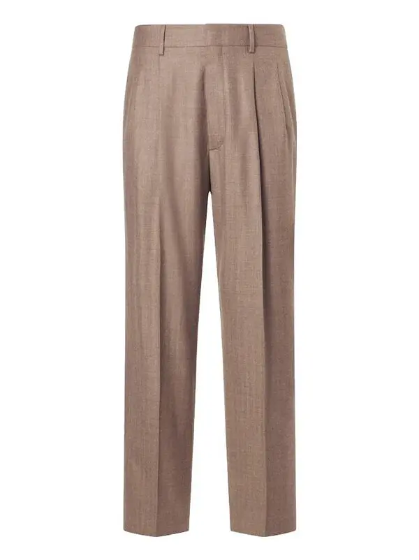 Loro Piana Buxton Virgin Wool Straight Pants - Brown