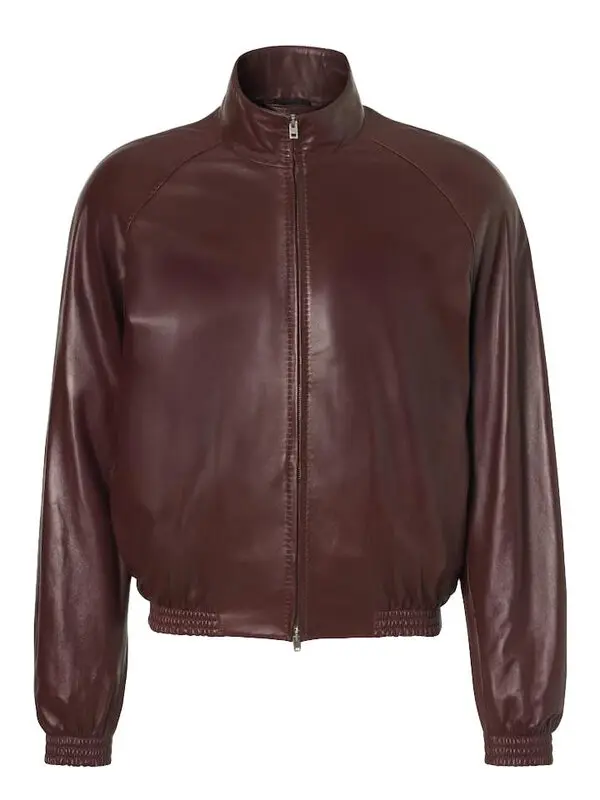 Acne Studios Leather Biker Jacket - Brown