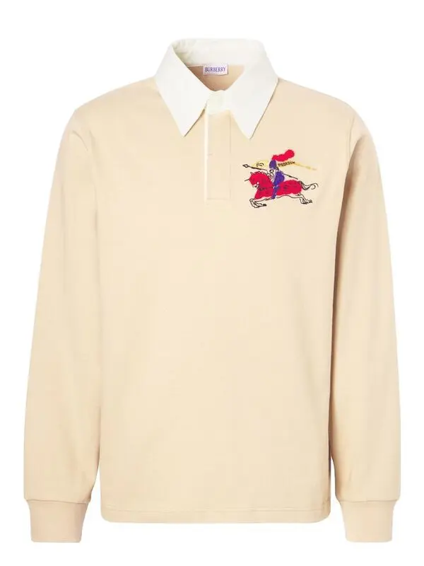 Burberry Ekd Cotton Polo Sweater - Beige