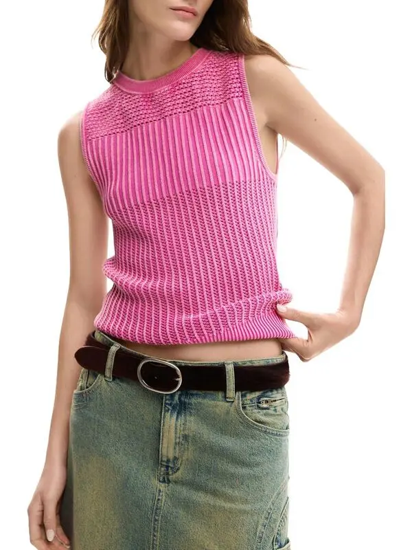 Desigual Sleeveless Sweater - Pink