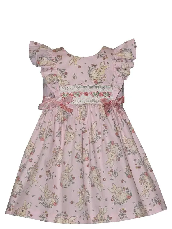 GERSON & GERSON Bunny Smocked Dress With Bloomers - Pink