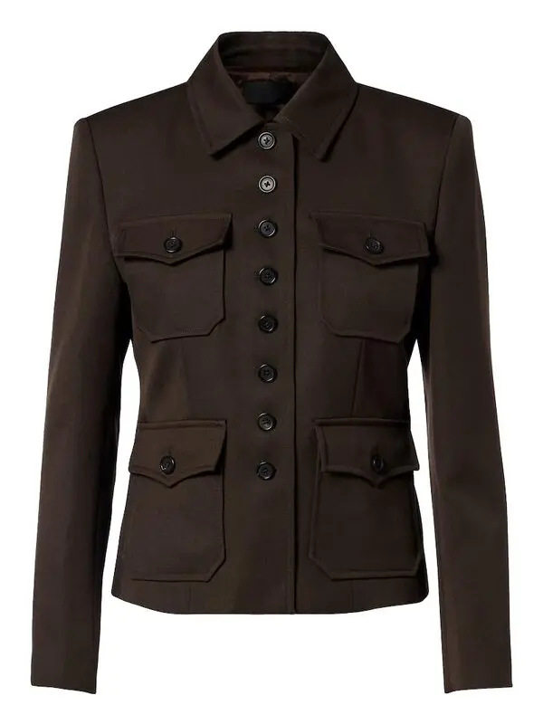 NILI LOTAN Jamison Virgin Wool Jacket - Brown