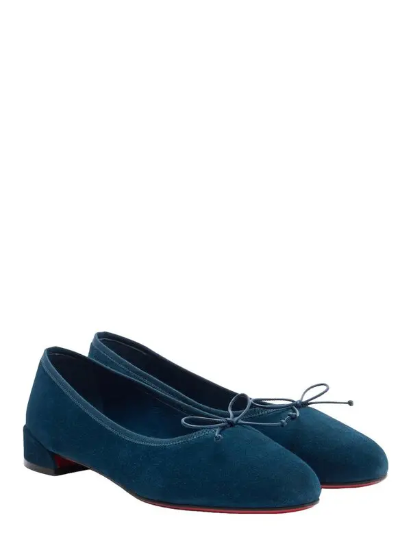 CHRISTIAN LOUBOUTIN Sweetie Jane Suede Ballet Flats - Blue