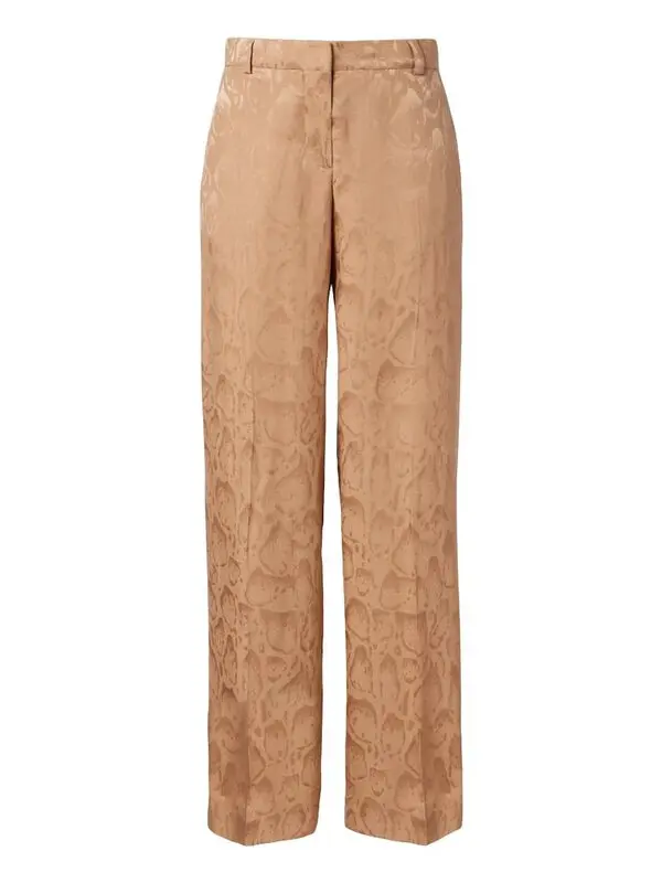 Stella McCartney Silk-blend Wide-leg Pants - Brown