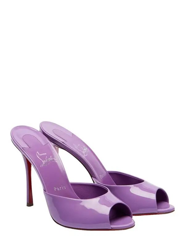 CHRISTIAN LOUBOUTIN Me Dolly 100 Patent Leather Mules - Purple
