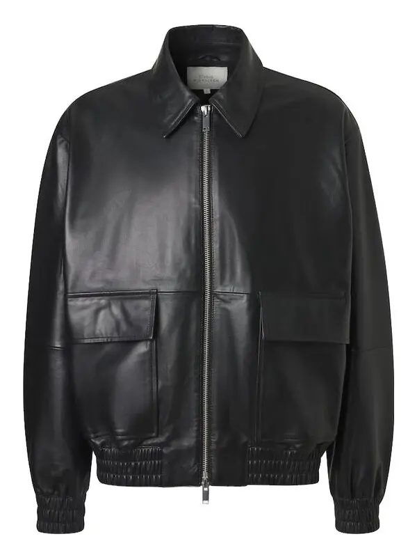 Studio Nicholson Piston Leather Blouson Jacket - Black