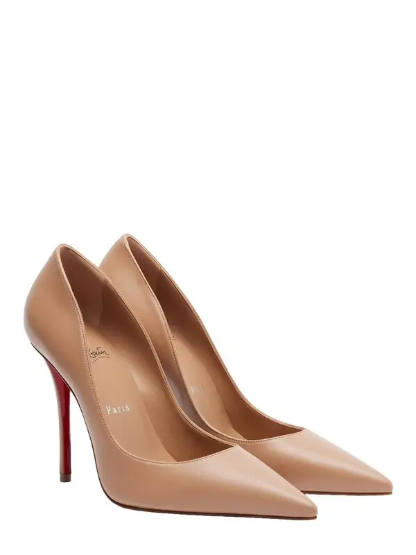 CHRISTIAN LOUBOUTIN Miss Z 100 Leather Pumps - Beige