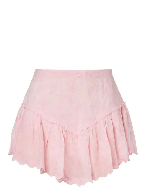 Isabel Marant Embroidered Cotton And Silk Shorts - Pink