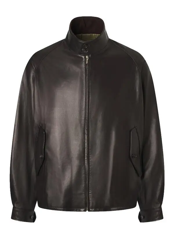 A.PRESSE Leather Jacket - Brown