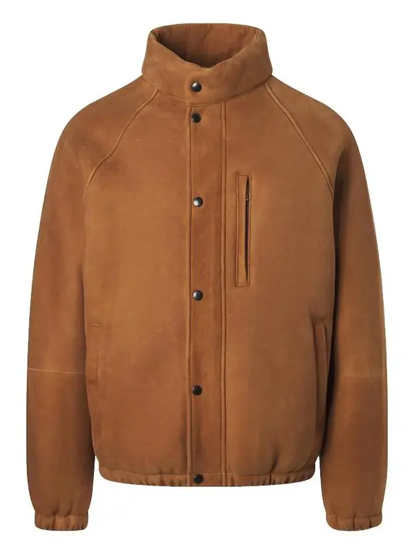 A.PRESSE Shearling-lined Suede Jacket - Brown