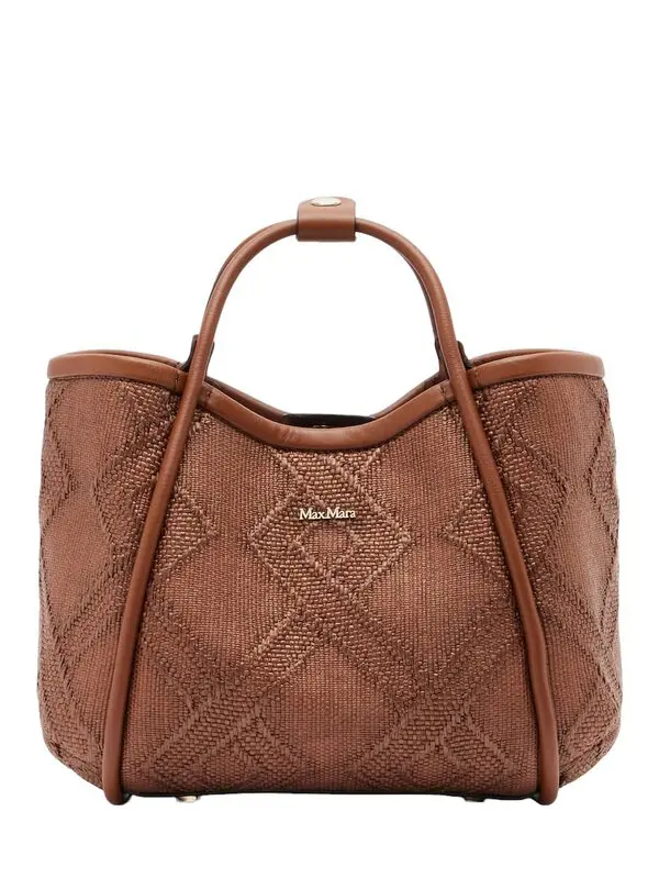 Max Mara Marin Small Leather-trimmed Top-handle Bag - Brown