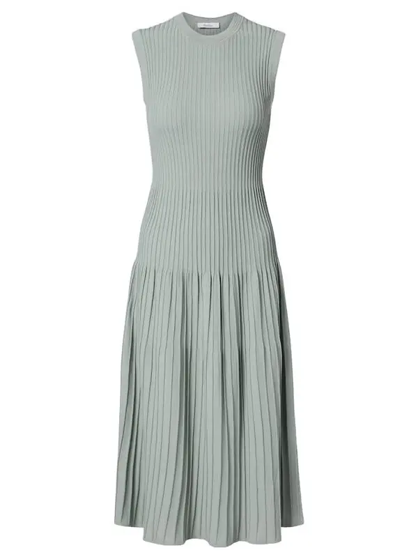 Max Mara Egizio Ribbed-knit Midi Dress - Green