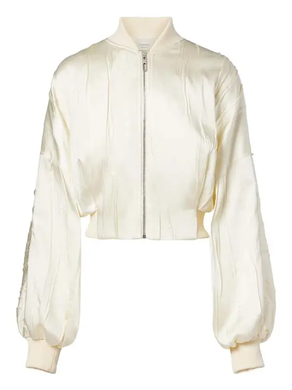 Sportmax Zorro Cropped Bomber Jacket - White
