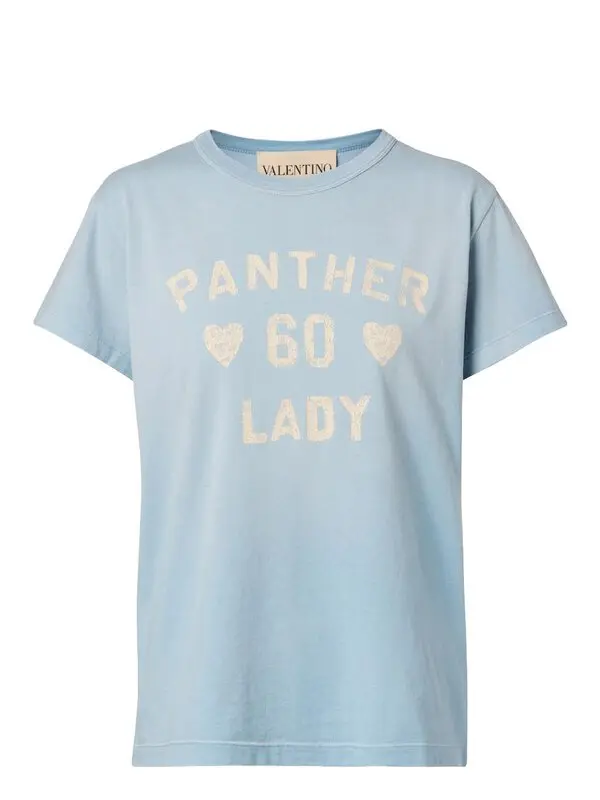 Valentino Garavani Printed Cotton Jersey T-shirt - Blue