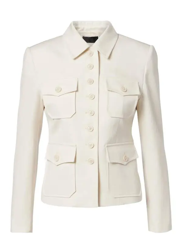 NILI LOTAN Jamison Virgin Wool Jacket - White