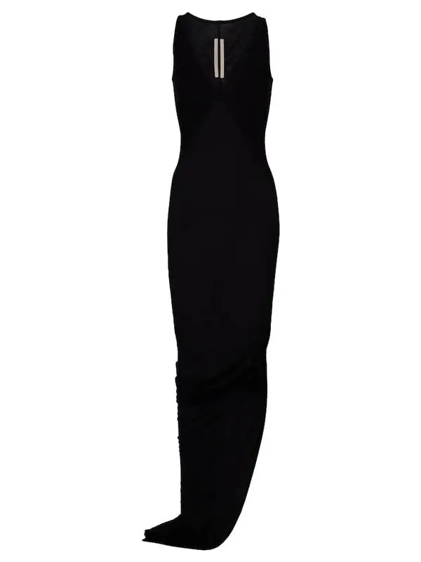 Rick Owens V Tank Jersey Maxi Dress - Black