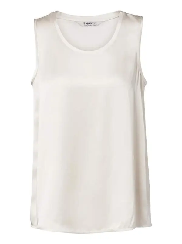 Max Mara Estri Satin Top - White