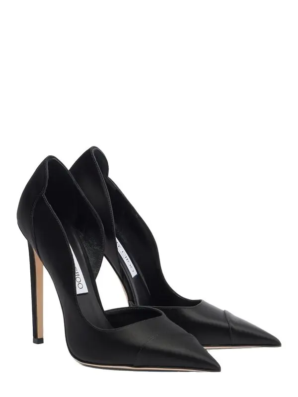 JIMMY CHOO Brigitte 120 Satin Pumps - Black