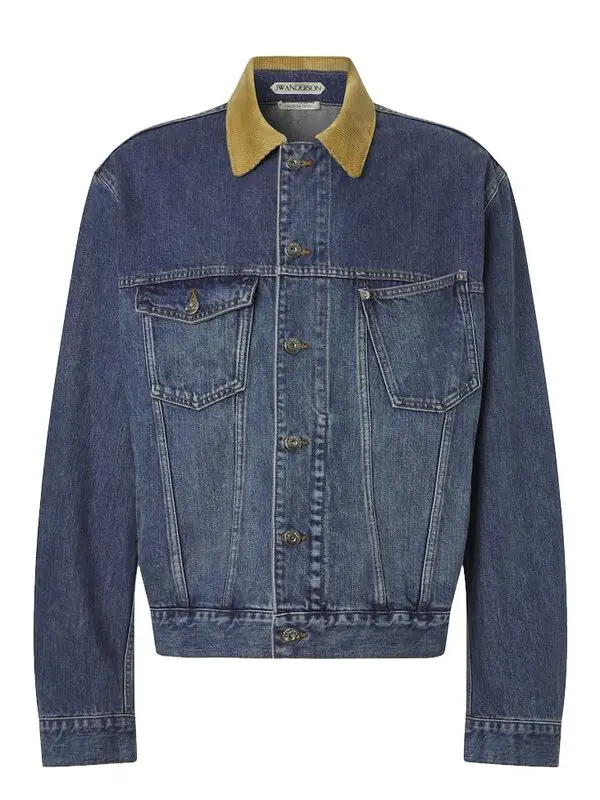 JW Anderson Corduroy-trimmed Denim Trucker Jacket - Blue