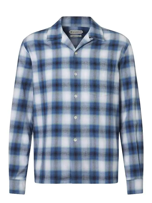 JW Anderson Checked Cotton Flannel Shirt - Blue