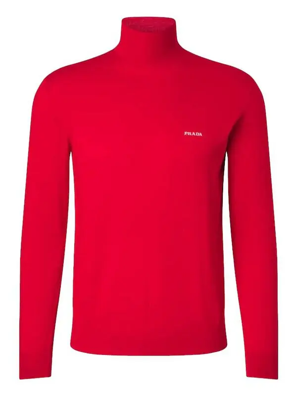 Prada Cotton Turtleneck Sweater - Red