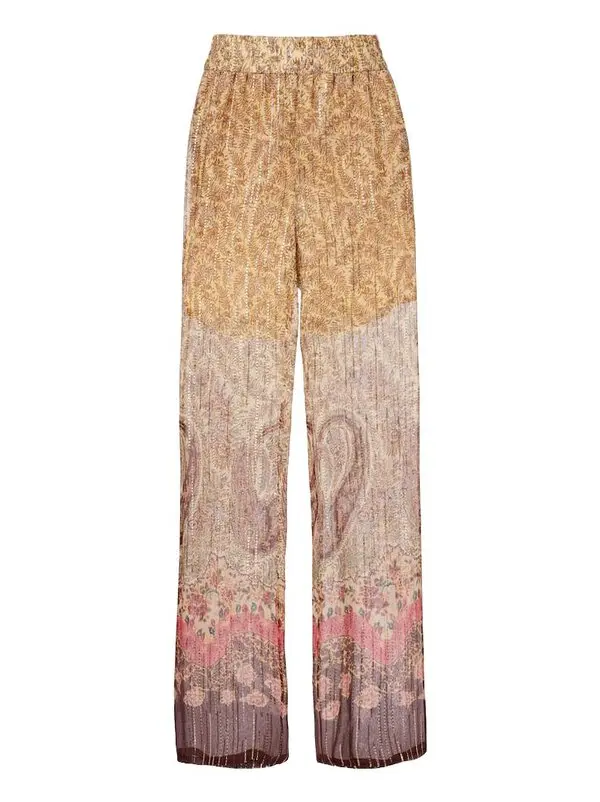 Valentino Garavani Printed Silk-blend Wide-leg Pants - Multicoloured