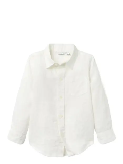 Janie And Jack The Linen Shirt - White