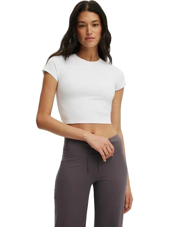 Cotton:on Active Ultra Soft Cropped Fitted T-shirt - White