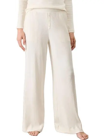 PACT Dream Rib Wide Leg Lounge Pant - Cream