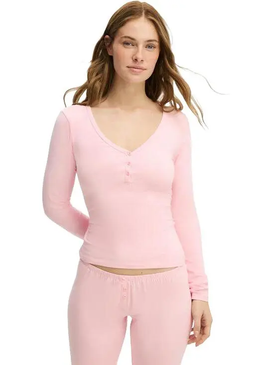 Cotton:on Dreamy Soft Henley Long Sleeve - Blushing Bride