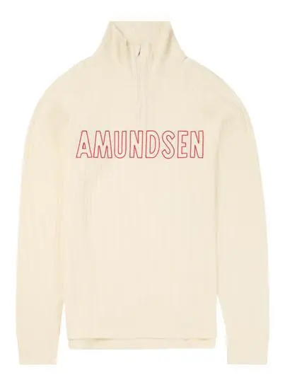 AMUNDSEN Hero's Hide Half Zip - Natural/logo