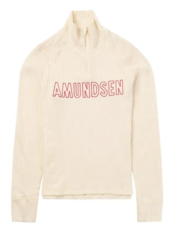 AMUNDSEN Hero's Hide Half Zip - Natural/logo