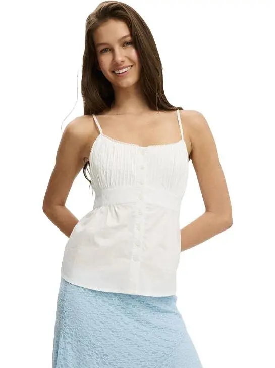 COTTON ON Sara Babydoll Cami - White