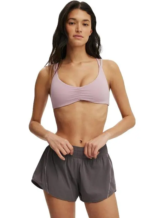 Cotton:on Active Ultra Soft Scrunch Front Strappy Crop - Dawn Pink