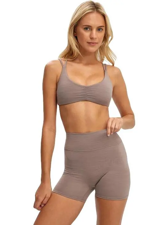 Cotton:on Active Ultra Soft Scrunch Front Strappy Crop - Mocha Marle