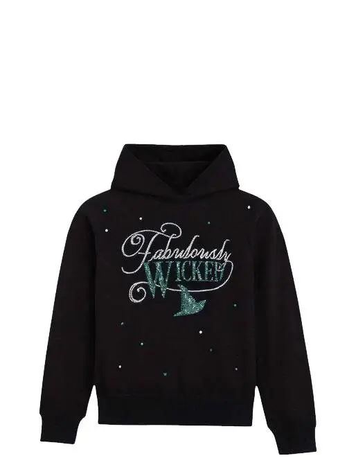 LOLA + THE BOYS Fabulously Wicked Embellished Hoodie - Black