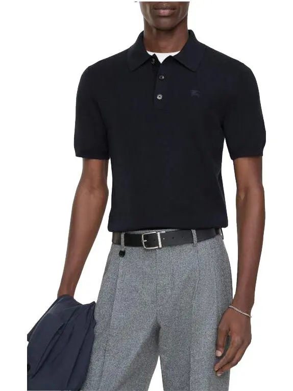 Burberry Cashmere Polo Shirt - Navy