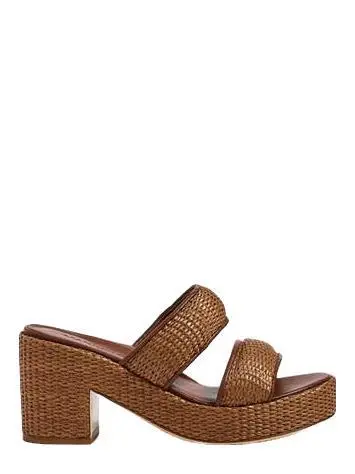 Marion Parke Amelia Nappa/raffia Platform Sandals - Dark Brown