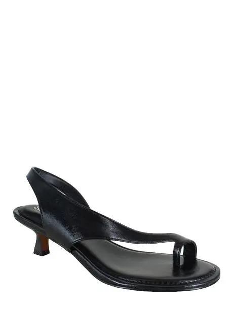 Splendid Toe Loop Kitten Heel Sandals - Black