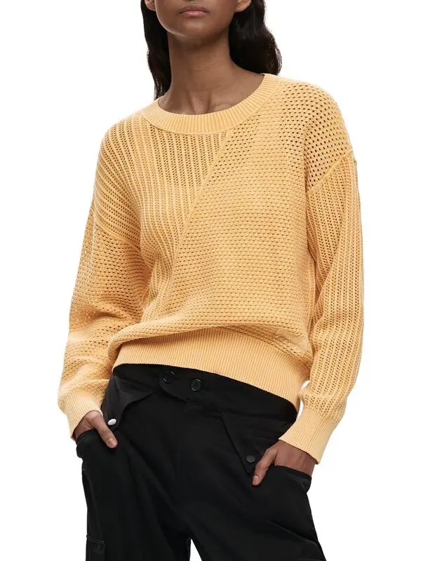 Desigual Fine Gauge Crewneck Sweater - Yellow