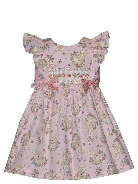 GERSON & GERSON Bunny Smocked Dress & Bloomers - Pink