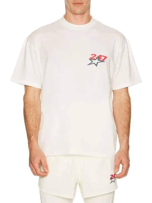 247 BY REPRESENT Team Star Print Oversized T-shirt - Flat White