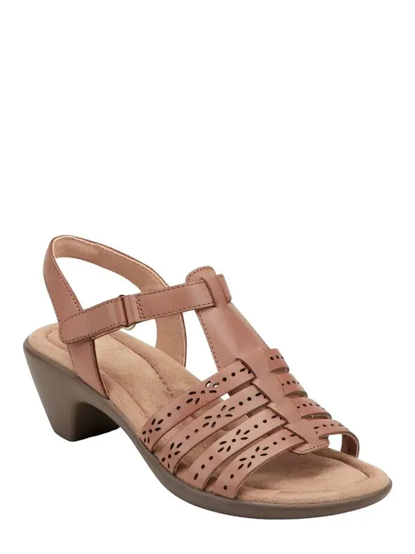 Easy Spirit Cortney Quarter Strap Sandal - Medium Brown