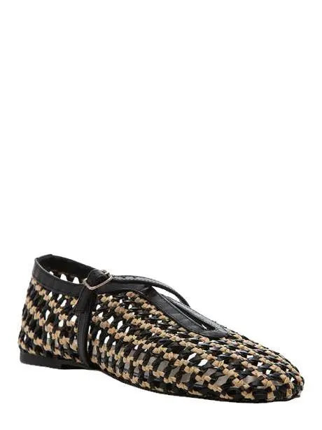 275 CENTRAL Izabel Woven Raffia Ballet Flat - Black