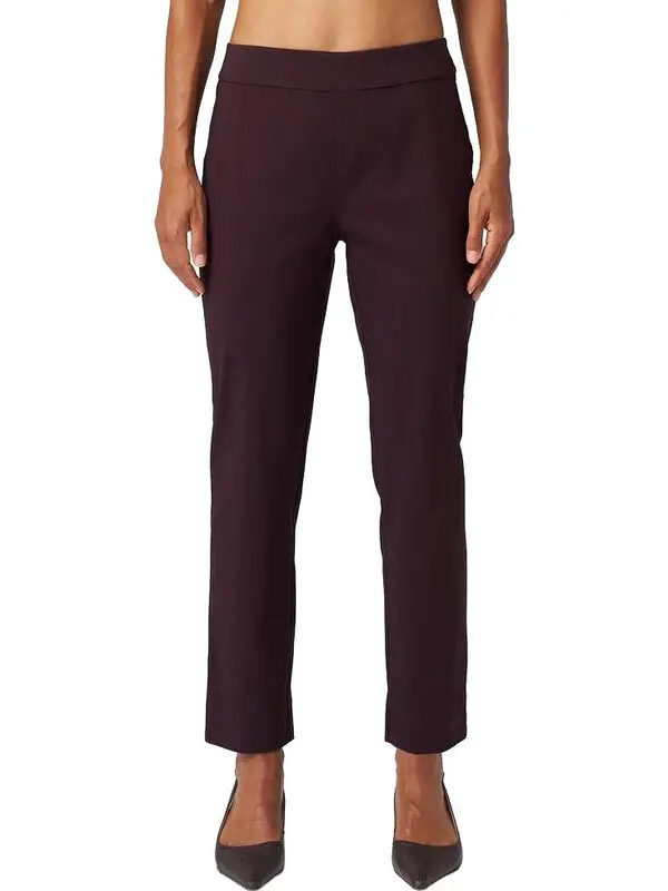 FRANNE GOLDE Greenwich Stretch Sculpting Ankle Pant - Black Cherry