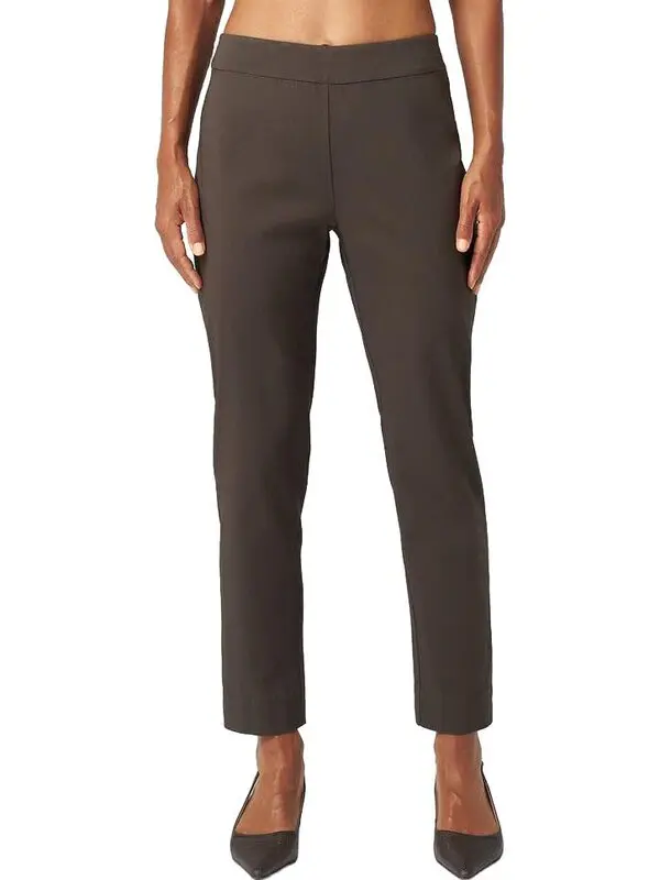 FRANNE GOLDE Greenwich Stretch Sculpting Ankle Pant - Loden Brown