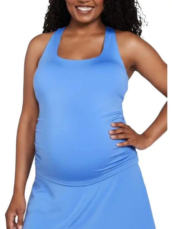 Motherhood Maternity Scoop Neck Racerback Active Tank With Built-in Bra - Marina